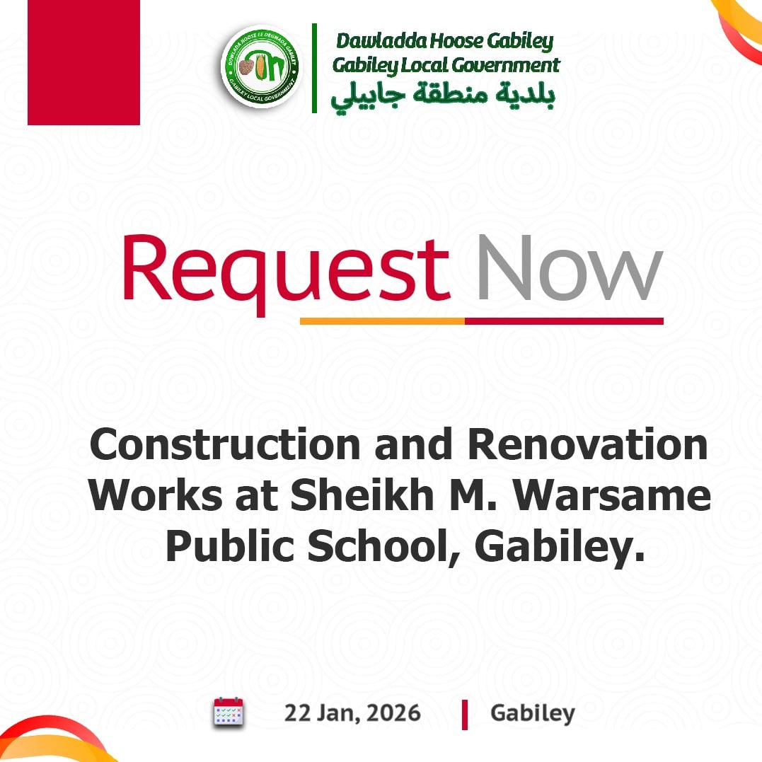 Bid Advertisement – Dawladda Hoose Degmada Gabiley